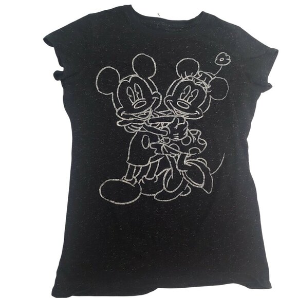 Disney | Tops | Disney Parks Authentic Woman L T Shirt Black Silver ...